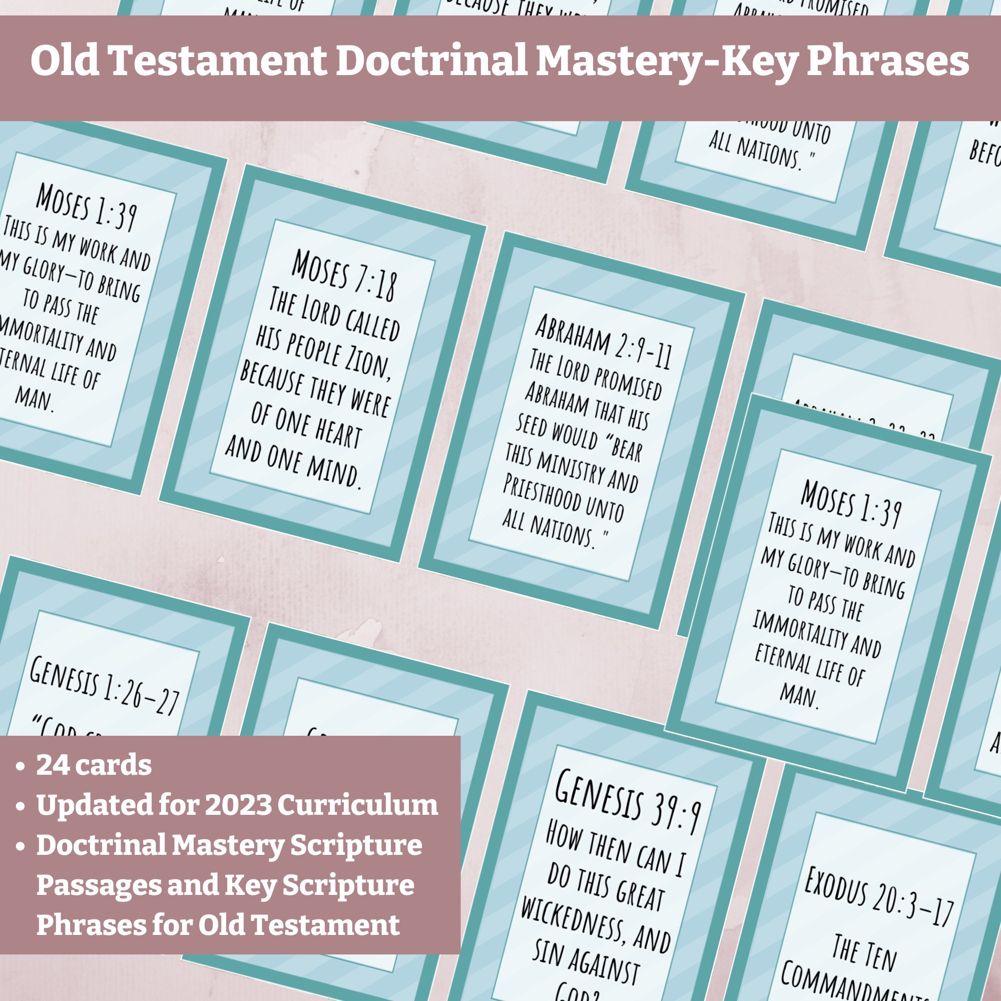 Updated 2024 LDS Doctrinal Mastery Cards, Old Testament, LDS Seminary ...