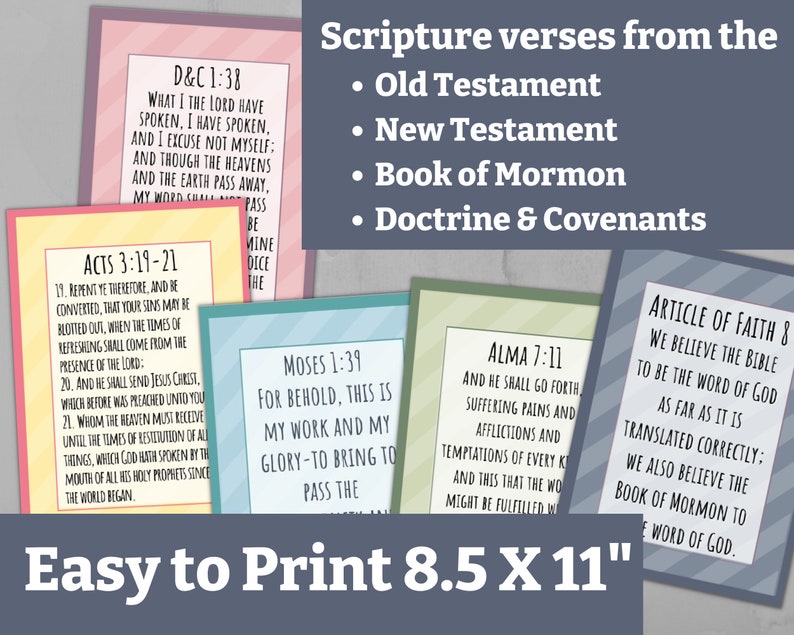 LDS Doctrinal Mastery Scripture Cards, Seminary Resource (digital ...