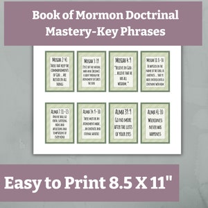 Updated 2024 LDS Doctrinal Mastery Cards Book of Mormon, LDS Seminary ...