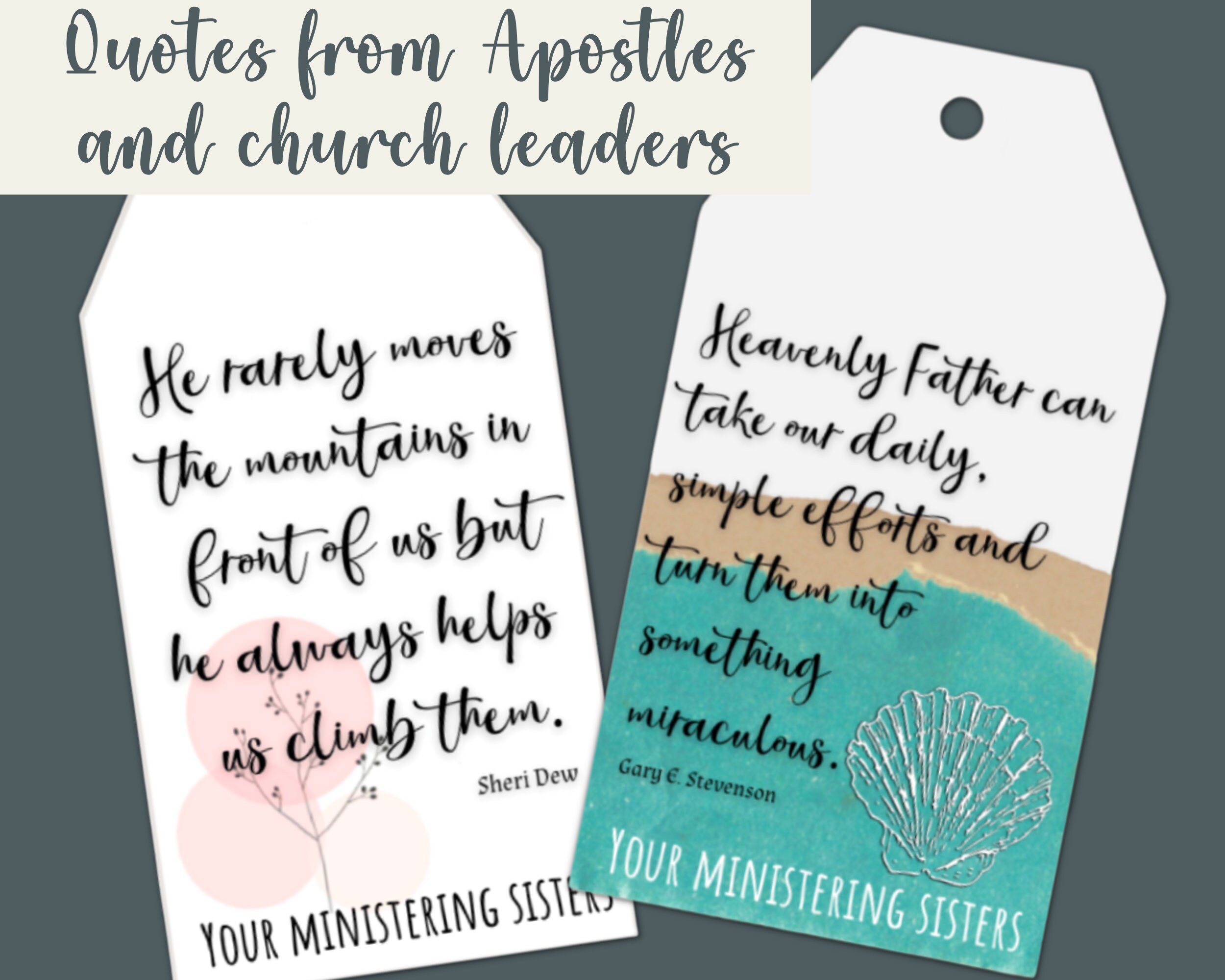 LDS Ministering Gift Tags Ministering Sister Relief Society - Etsy