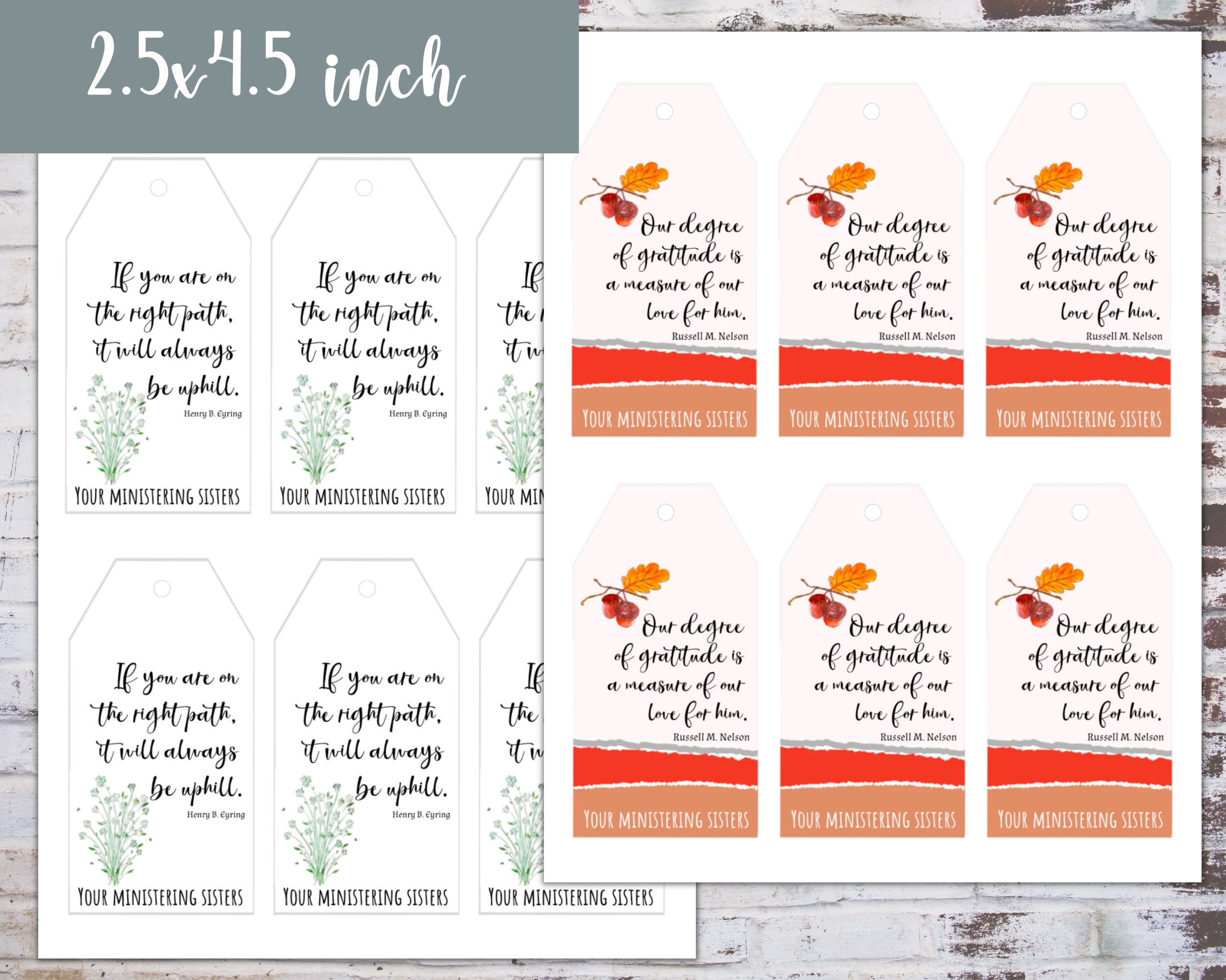 LDS Ministering Gift Tags Ministering Sister Relief Society - Etsy