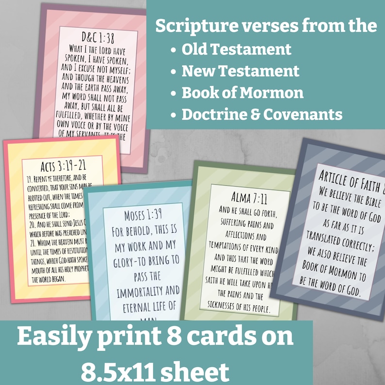 LDS Doctrinal Mastery Scripture Cards: Old & New Testament (printable ...