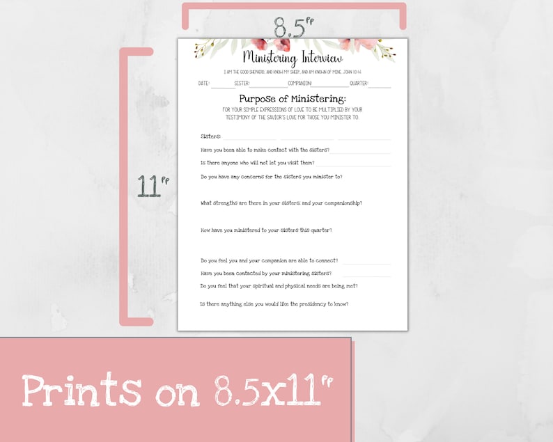 LDS Ministering Interviews and 2023 Relief Society Handouts, Watercolor ...