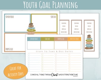 2023 LDS Youth Goals Printable, Young Men's Activity, Women's Activity ...