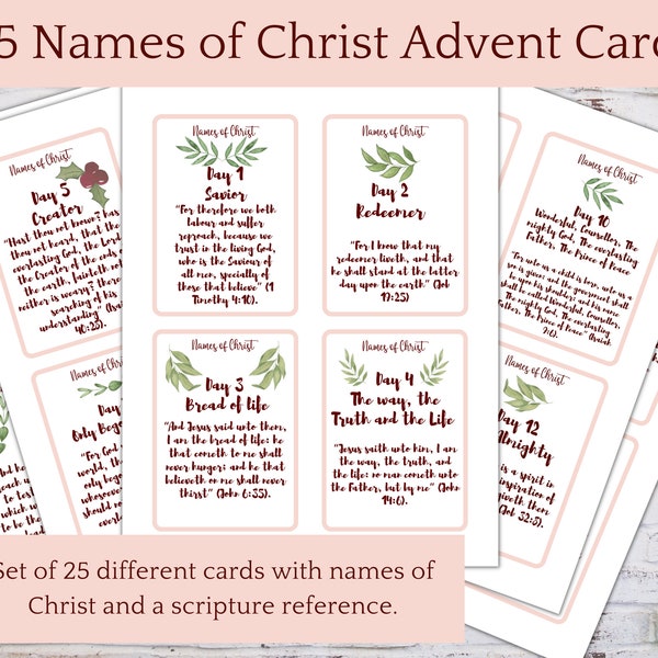 Names of Jesus Advent Calendar - Etsy