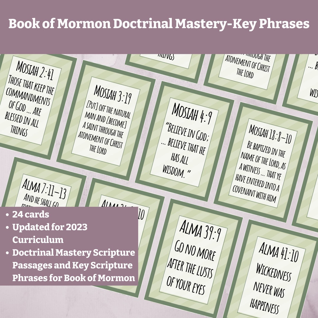 Updated 2024 LDS Doctrinal Mastery Cards Book of Mormon, LDS Seminary ...