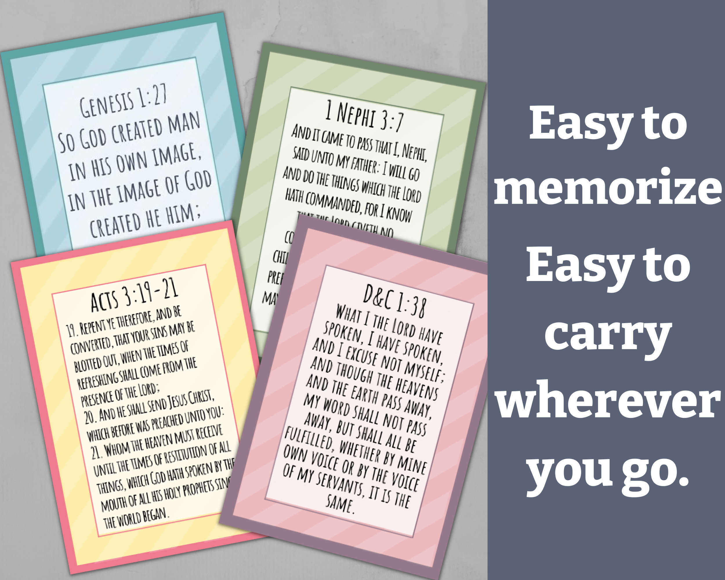 4x6 LDS Doctrinal Mastery Scripture Passages and Key Scripture Phrases ...