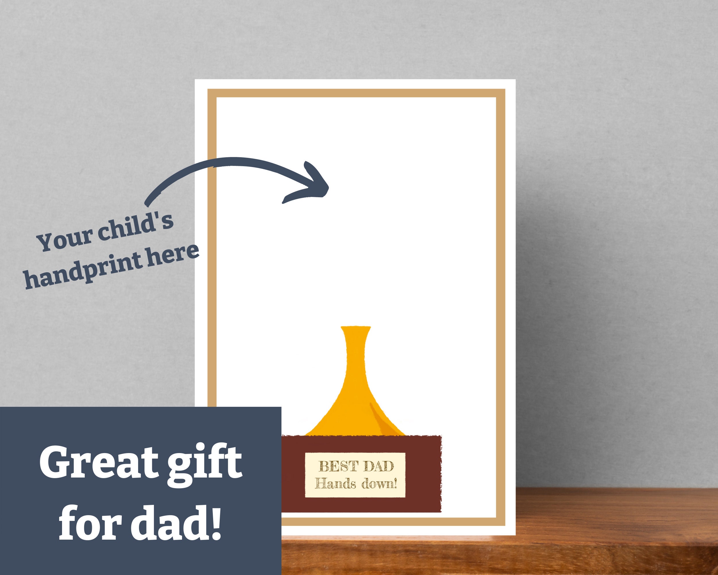 Hand Print Trophy Father's Day Card Craft Daddy Handprint Gift DIY ...