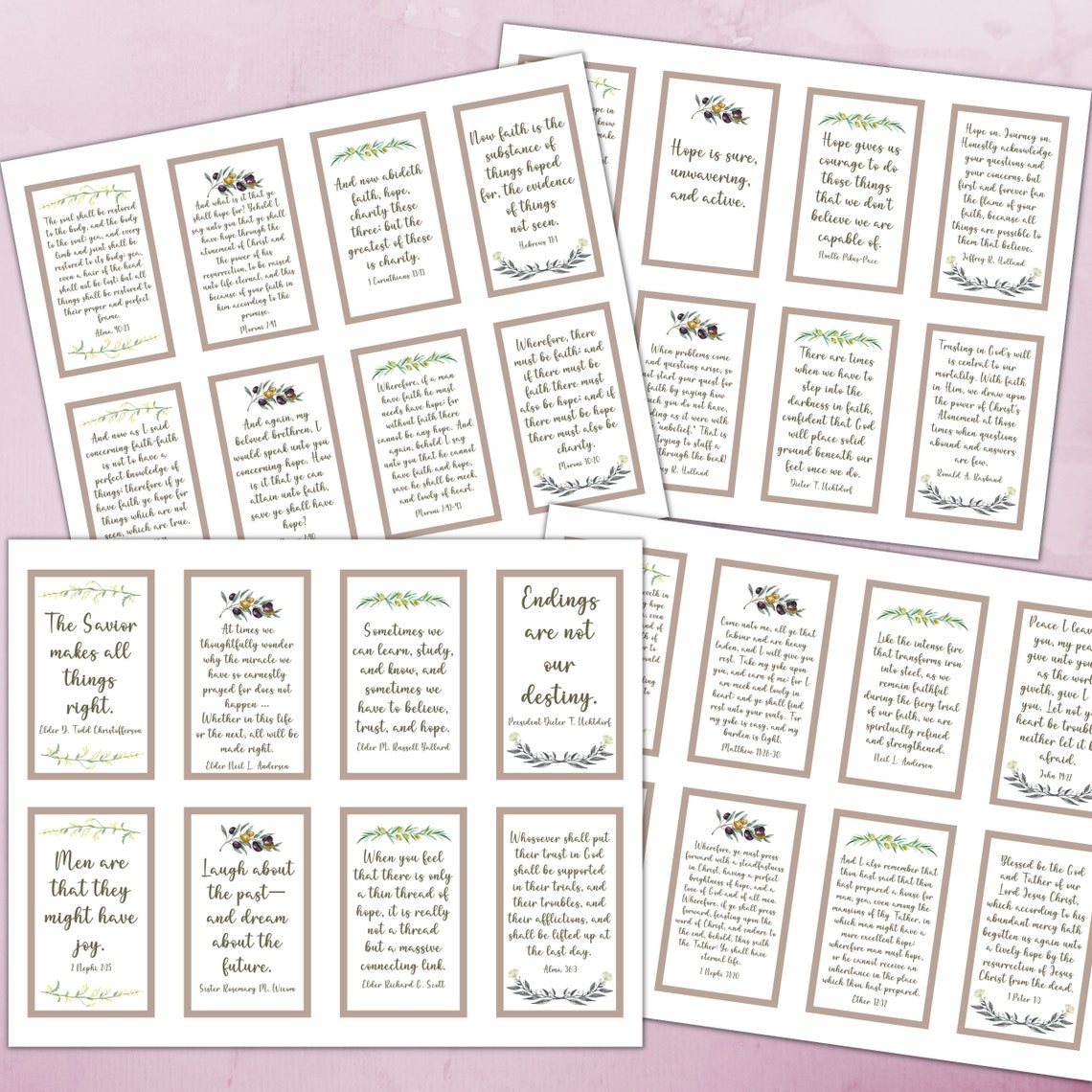 Faith Cards, Quote and Scripture Cards, Church of Jesus Christ, LDS ...