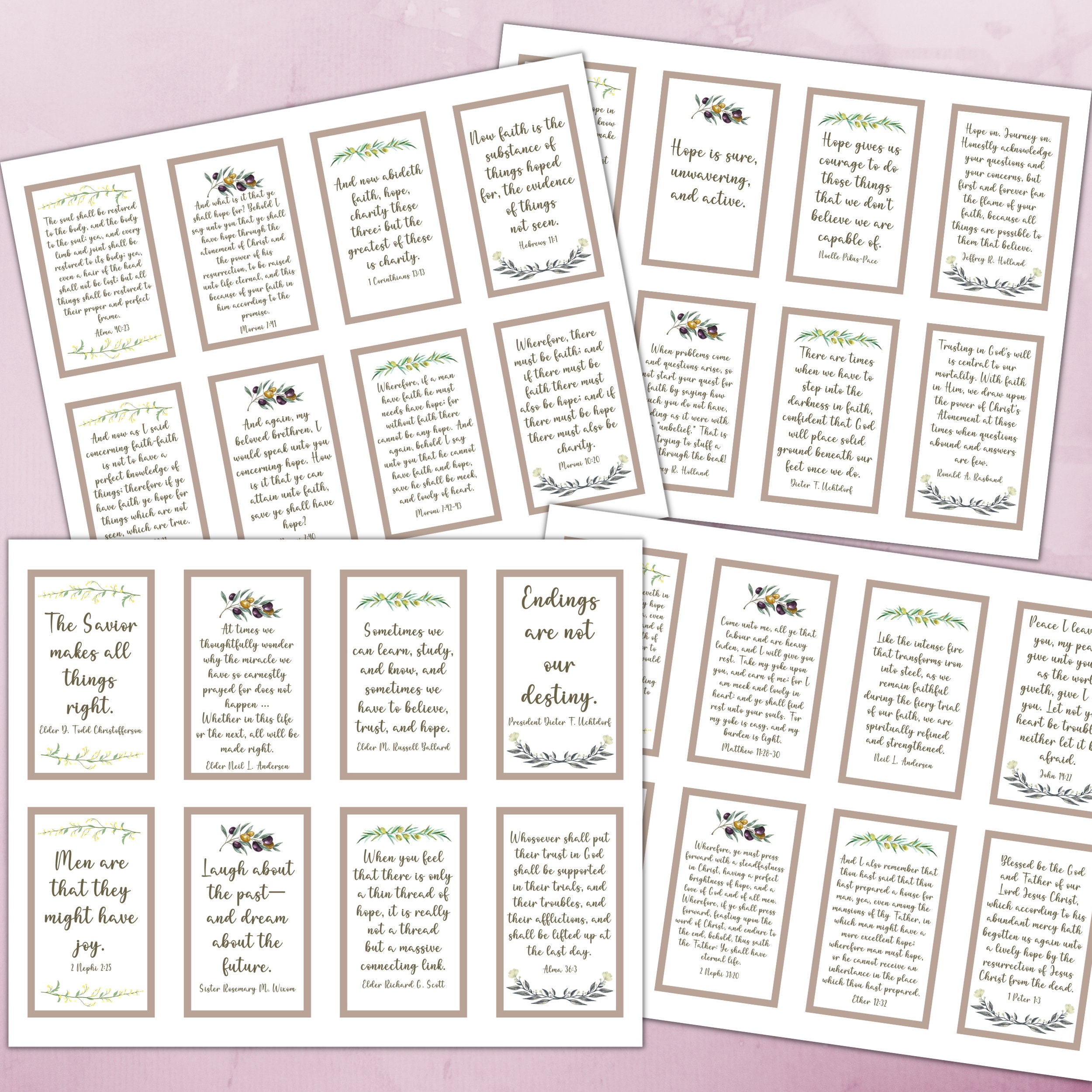 Faith Cards, Quote and Scripture Cards, Church of Jesus Christ, LDS ...