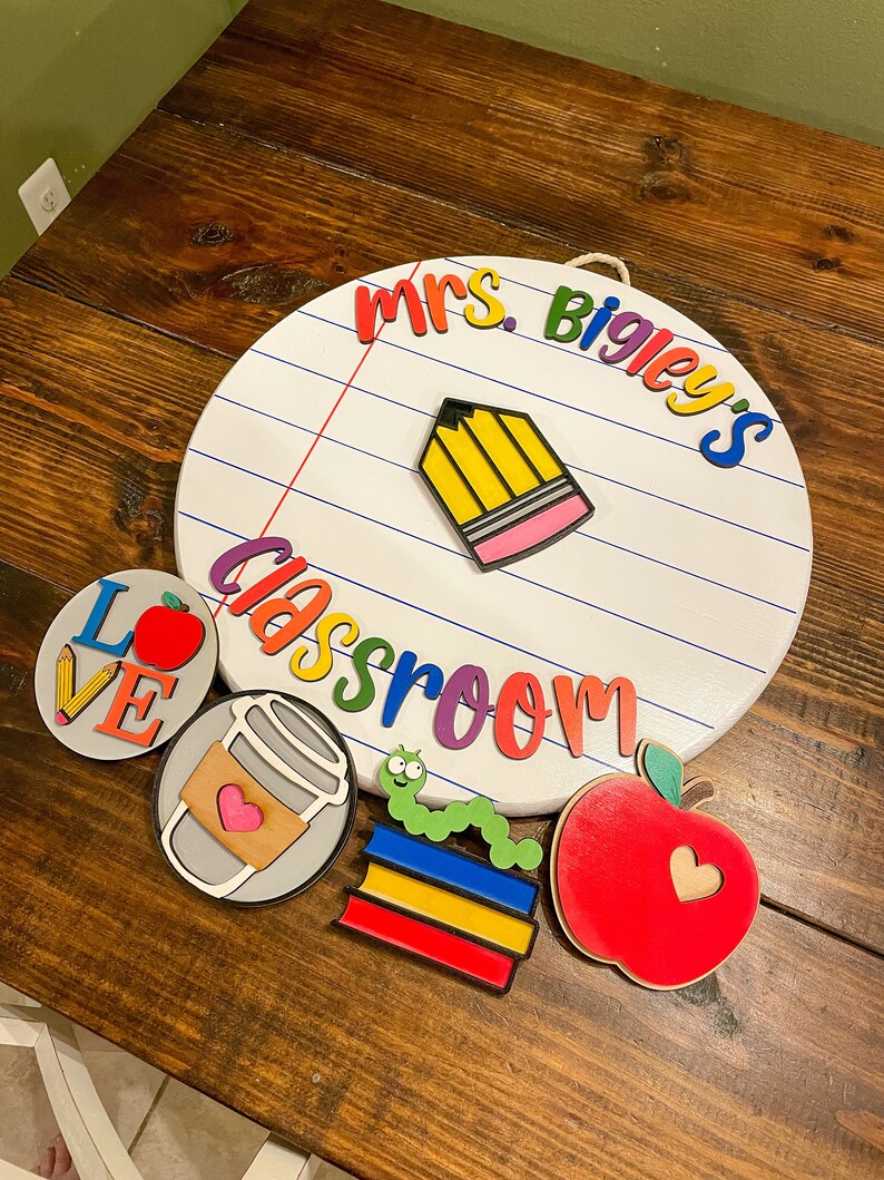 Teacher Classroom Door Sign Interchangeable Door Hanger - Etsy