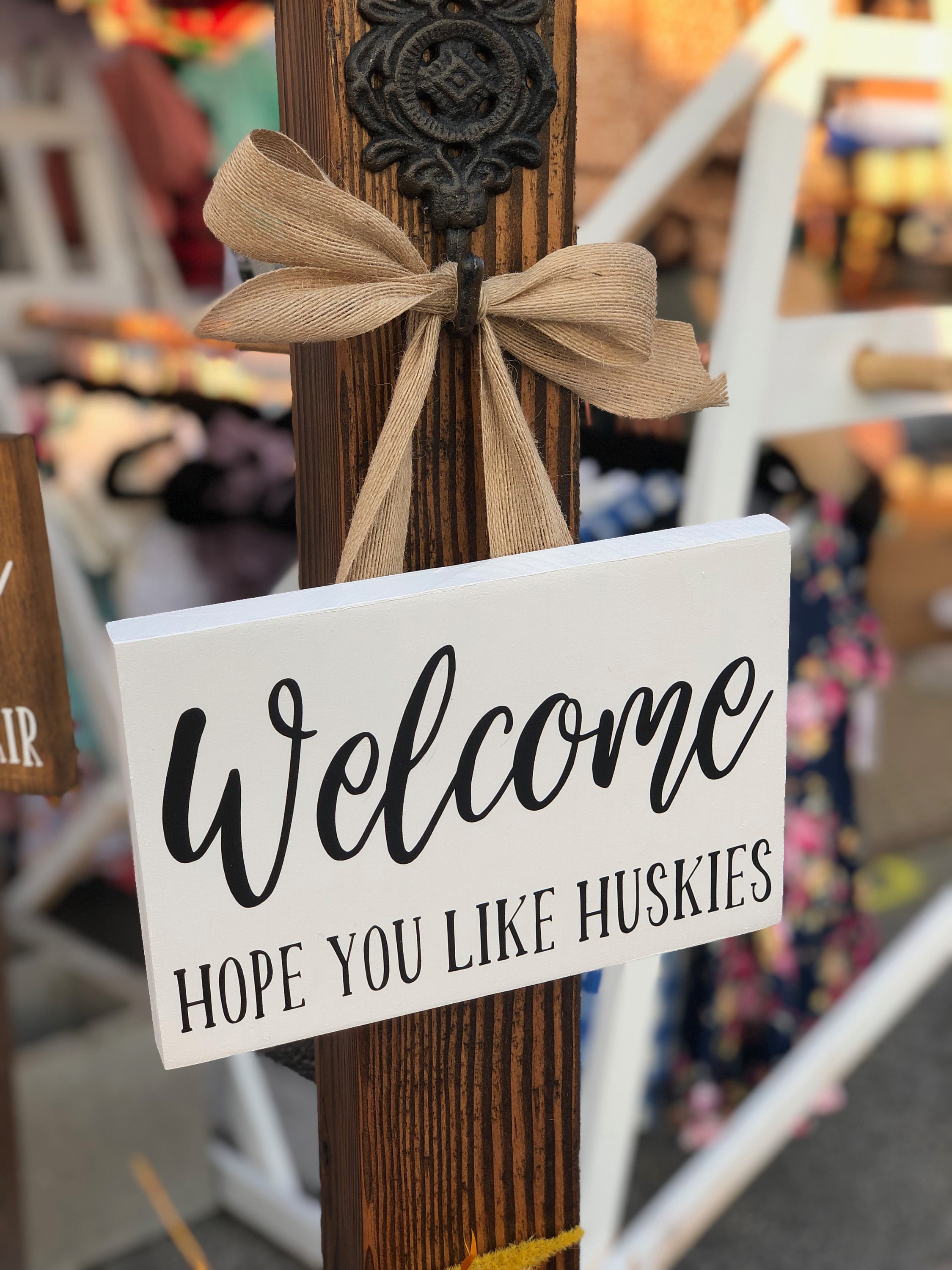 Front Door Decor Welcome Sign Wood Sign Siberian Husky Front Door Sign ...