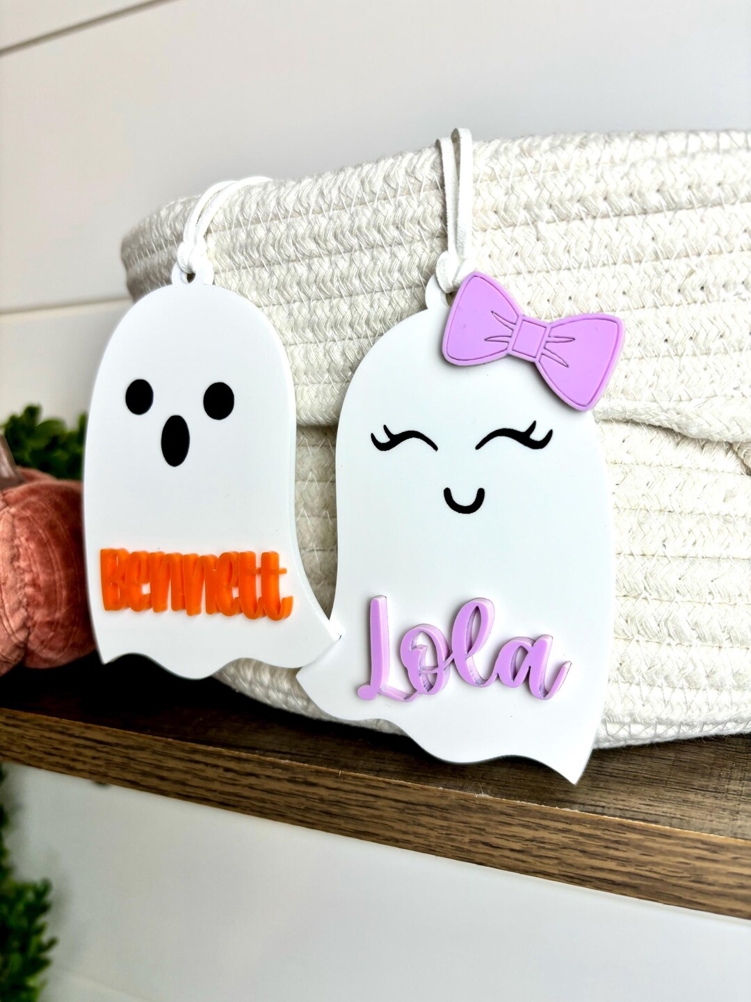 Halloween Name Tag, Ghost Name Tag, Personalized Trick or Treat Name ...