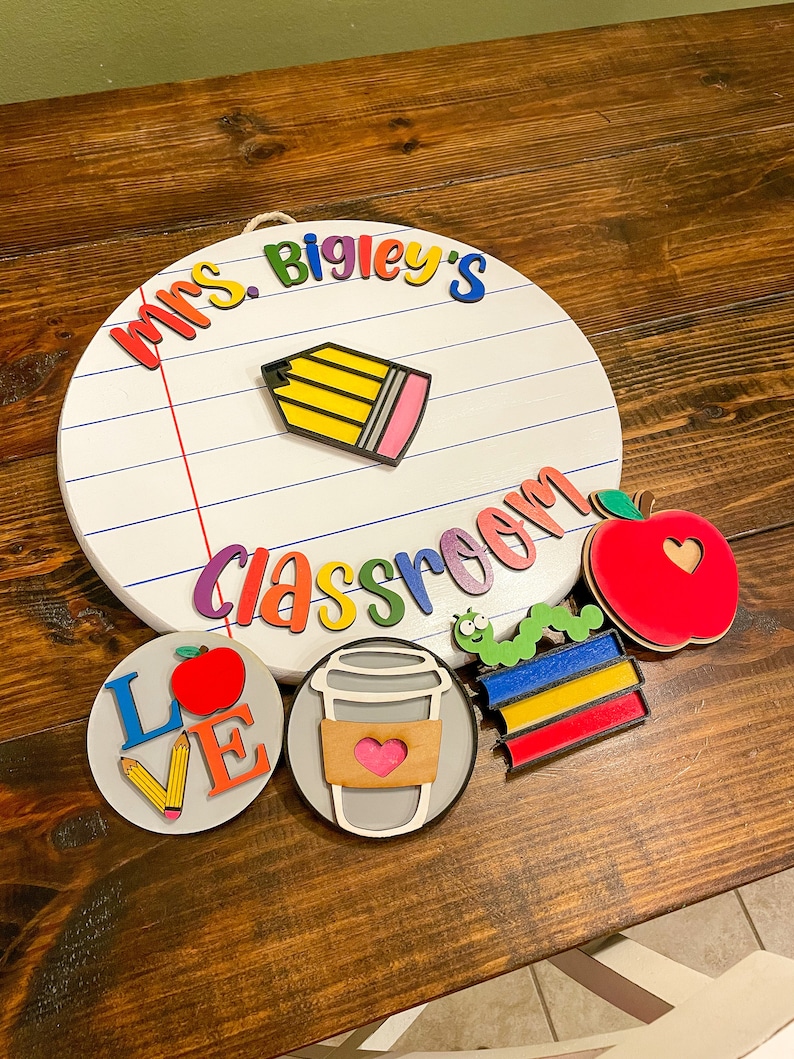Teacher Classroom Door Sign Interchangeable Door Hanger - Etsy
