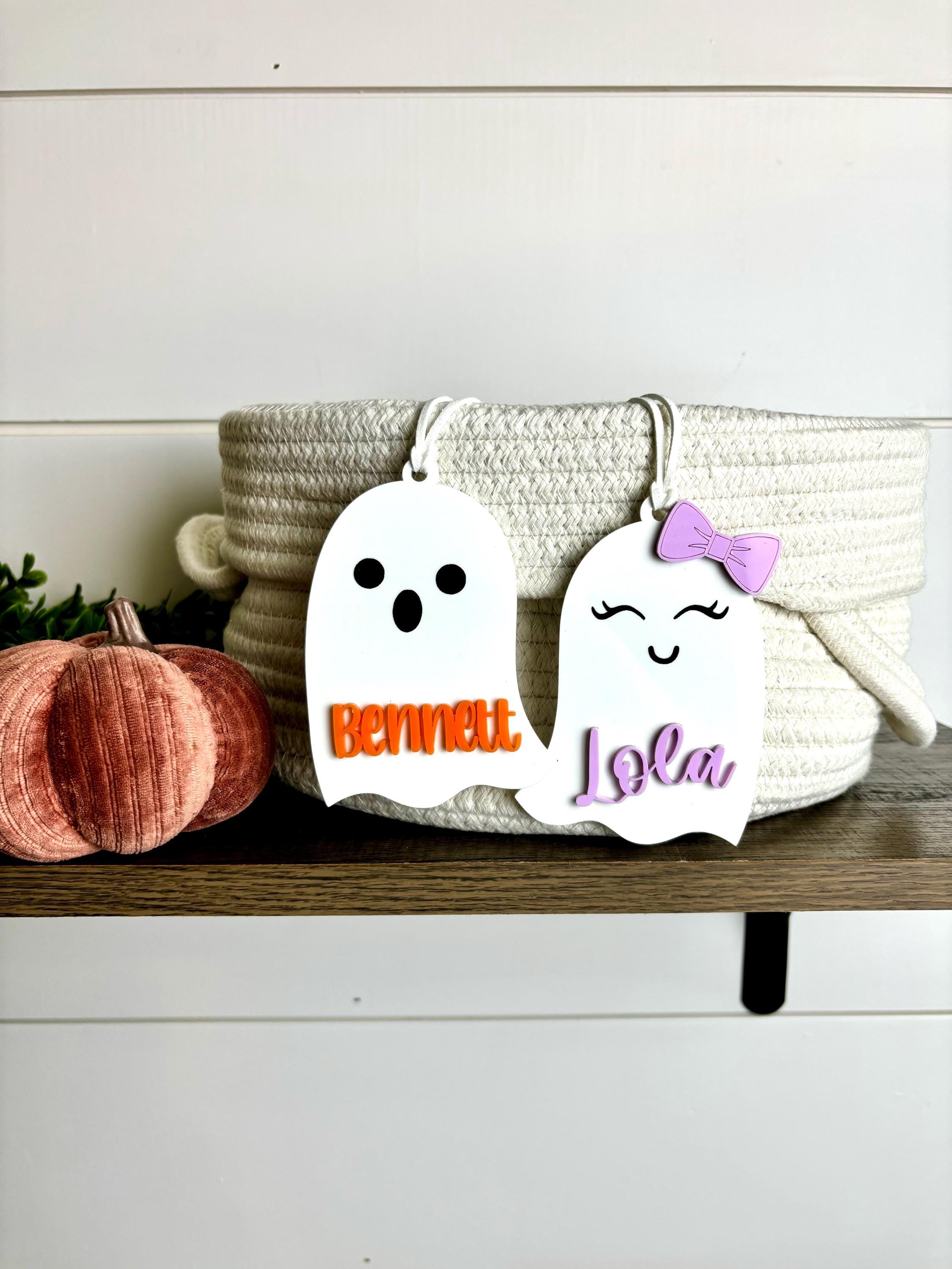 Halloween Name Tag, Ghost Name Tag, Personalized Trick or Treat Name ...