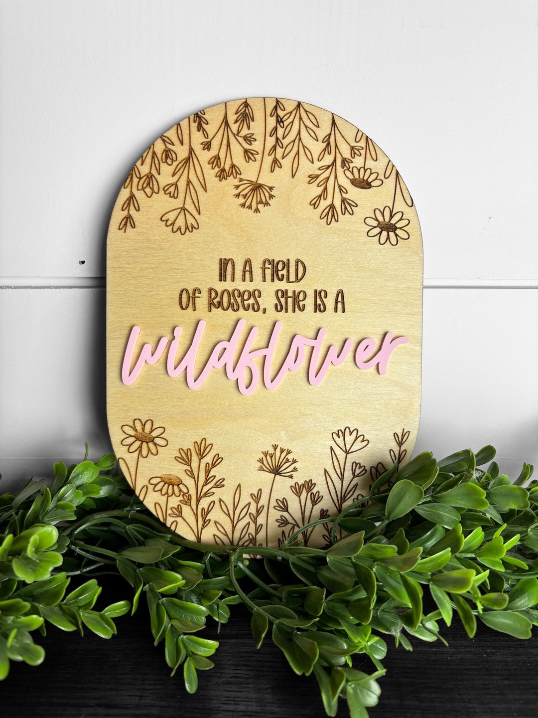 In a Field of Roses, She is a Wildflower Sign - Etsy
