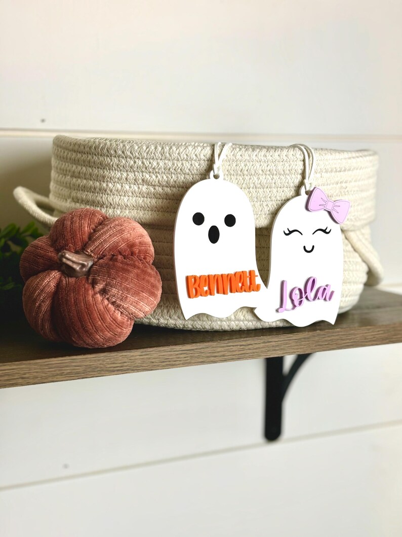 Halloween Name Tag, Ghost Name Tag, Personalized Trick or Treat Name ...