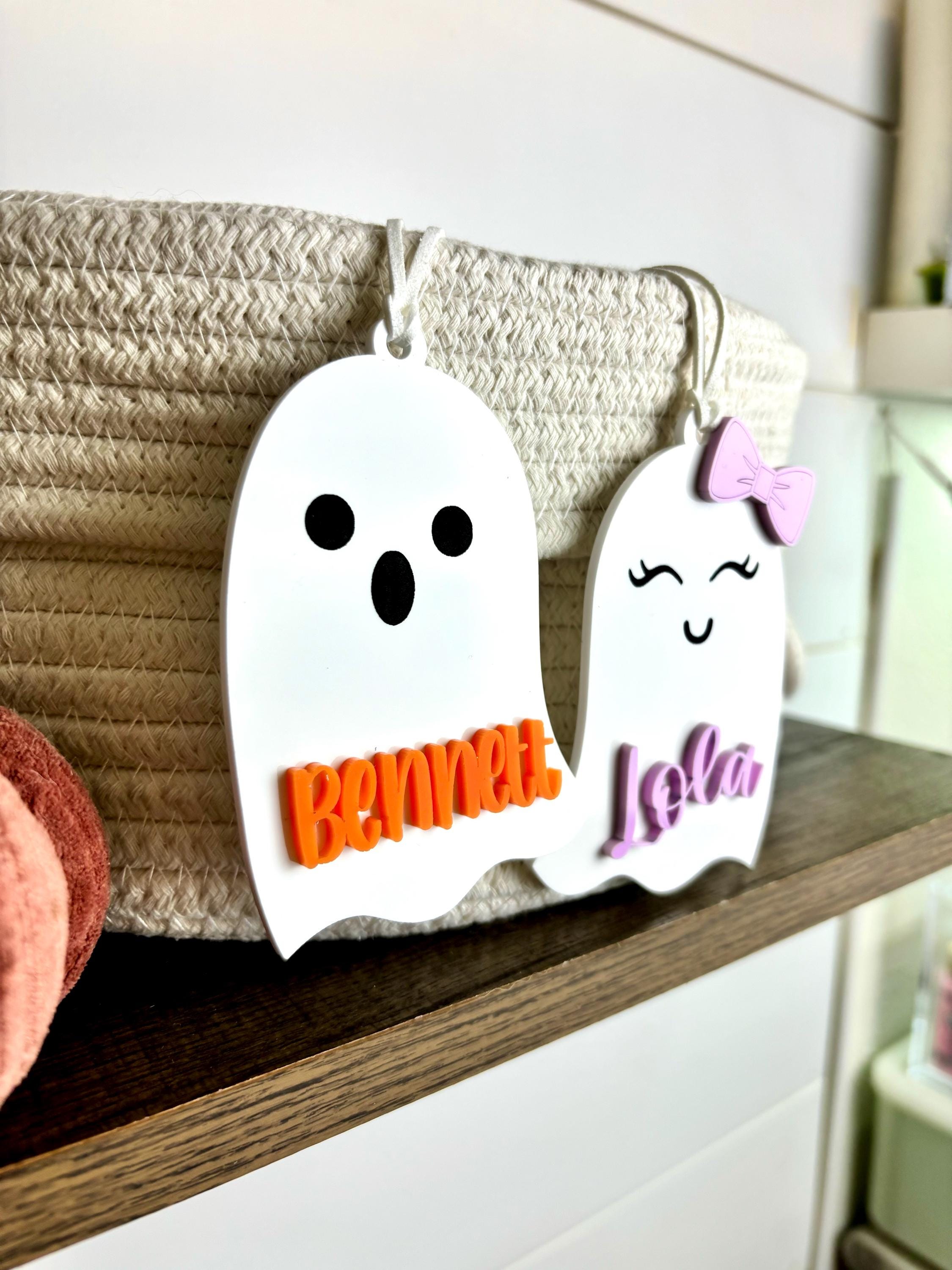 Halloween Name Tag, Ghost Name Tag, Personalized Trick or Treat Name ...