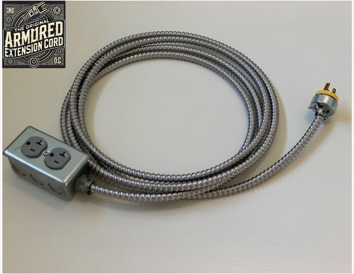 The Original Armored Extension Cord - Modern Industrial - Etsy