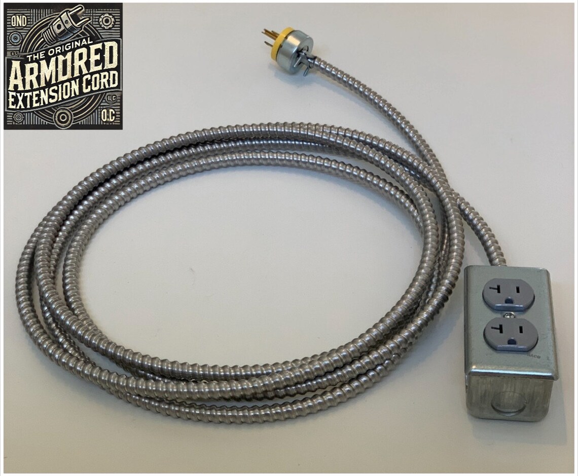 The Original Armored Extension Cord - Modern Industrial - Etsy