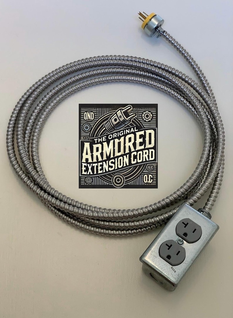 The Original Armored Extension Cord - Modern Industrial - Etsy