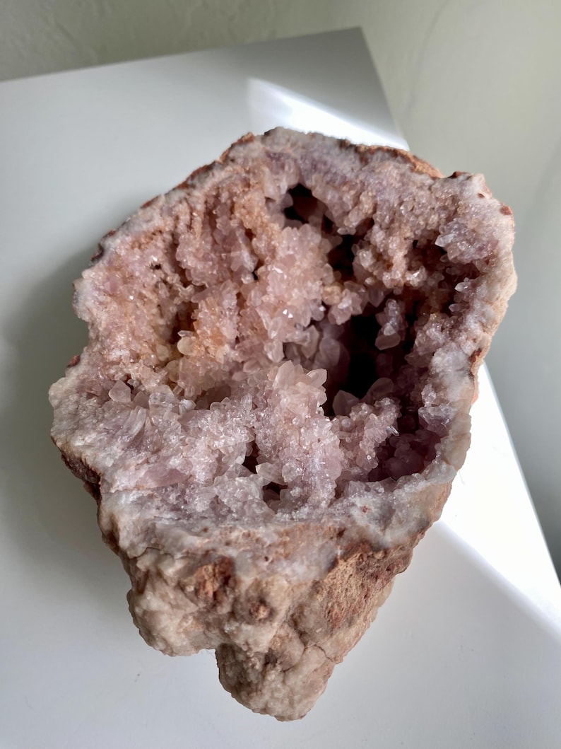 Raw Pink Amethyst Crystal Cluster Geode From Argentina - Etsy