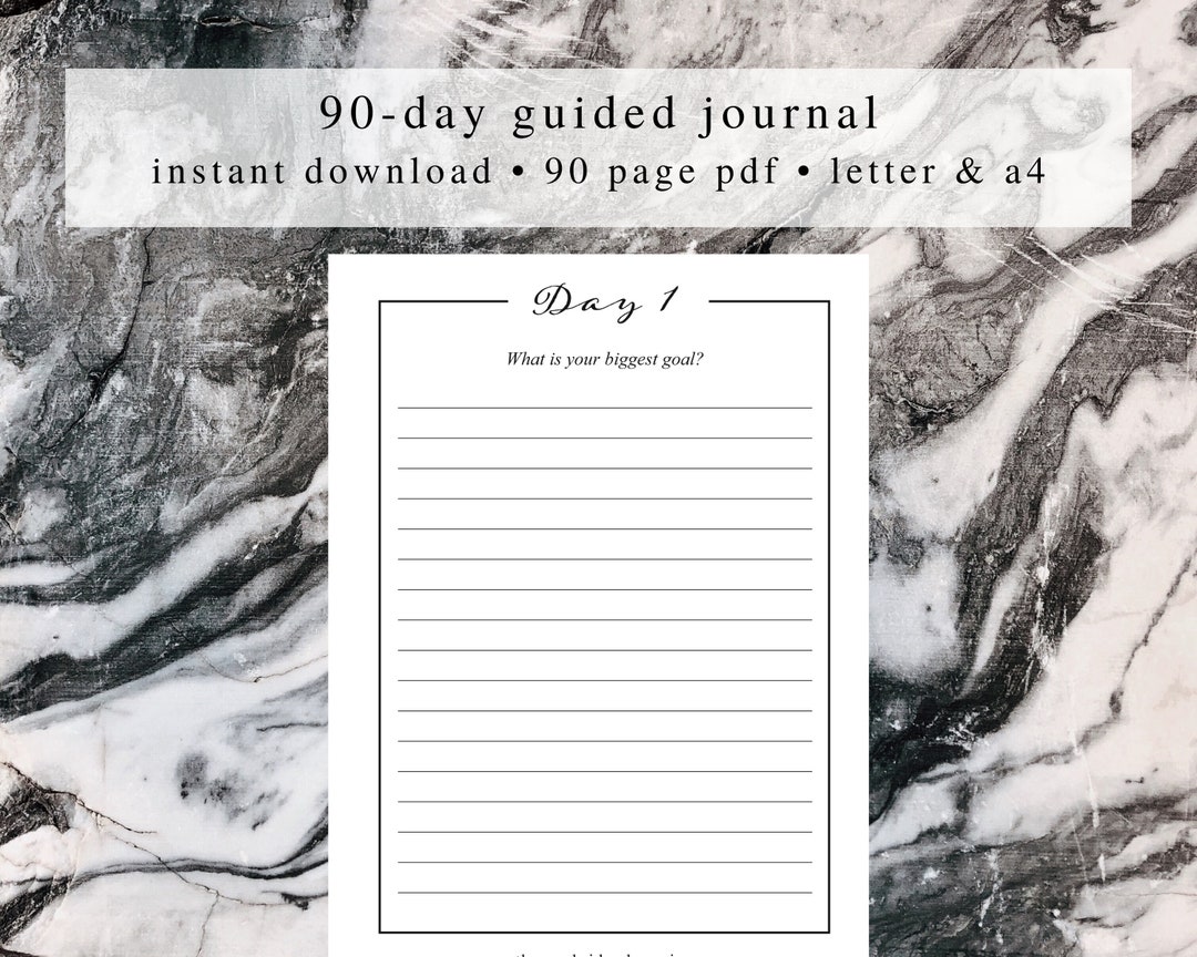 Digital 90 Day Guided Journal: Instant Download 90 Page Pdf - Etsy