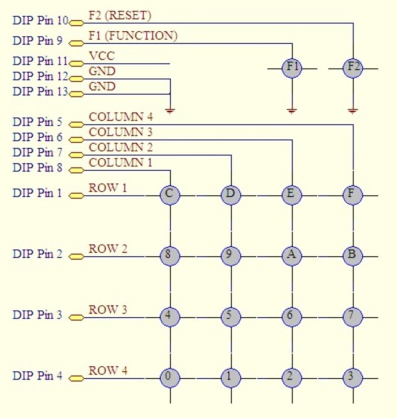 Chip 8 Hexadecimal Keypad Etsy