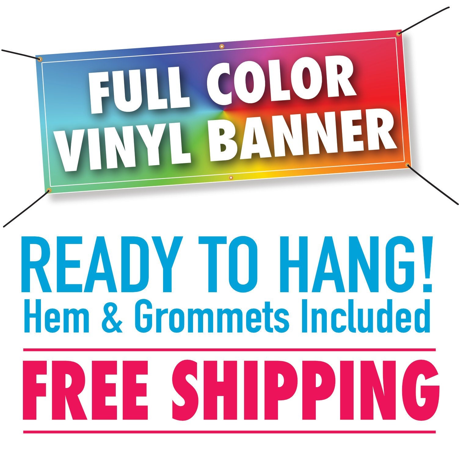 Custom Full Color Vinyl Banner - FREE SHIPPING - Etsy