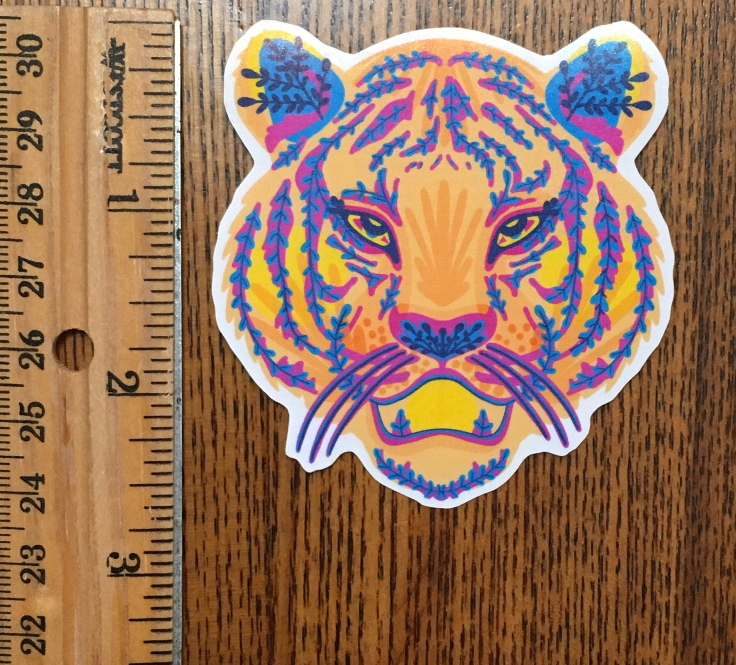 Tiger Vinyl Sticker Tiger Laptop Decal Tiger Water Bottle | Etsy