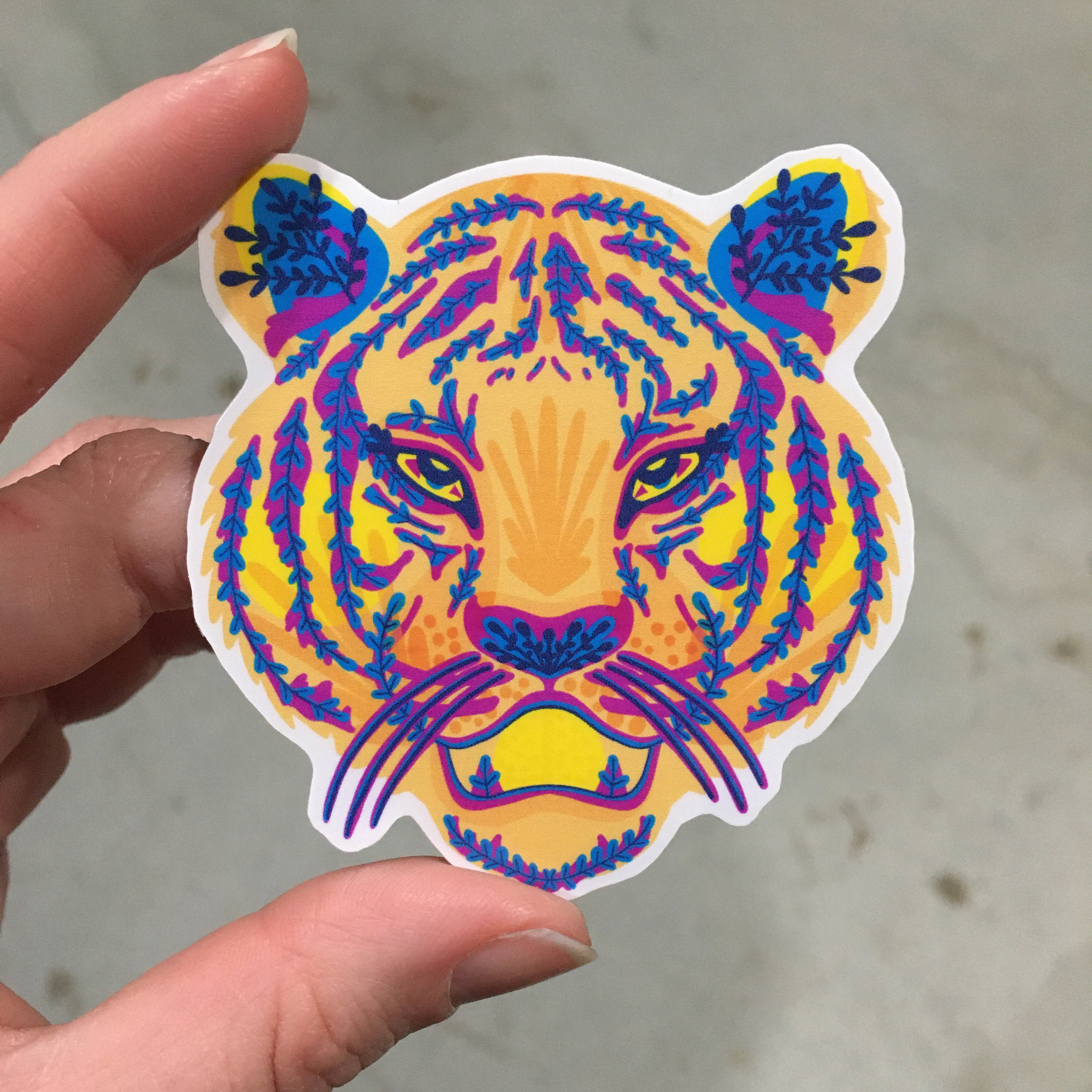 Tiger Vinyl Sticker Tiger Laptop Decal Tiger Water Bottle | Etsy