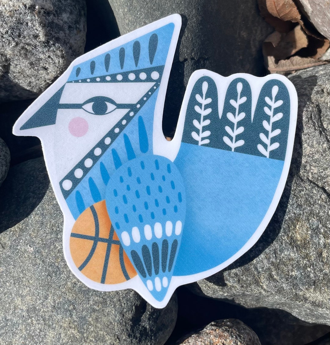 Bluejay With Basketball Vinyl Sticker - Etsy