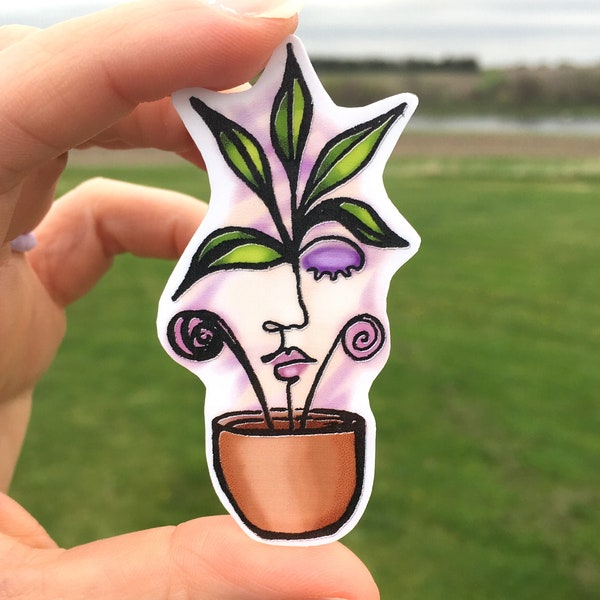 Flower Pot Faces Decals - Etsy