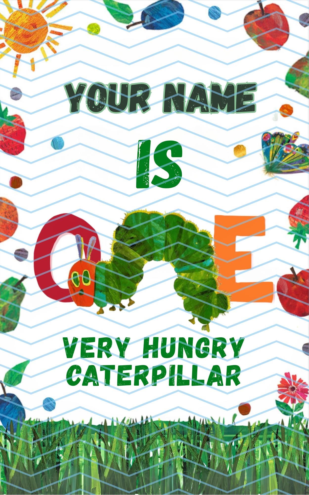 Very Hungry Caterpillar Bundle, BLANK Chip Bag, Favor Bag and Water ...