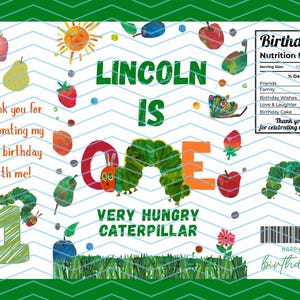 Very Hungry Caterpillar Bundle, BLANK Chip Bag, Favor Bag and Water ...