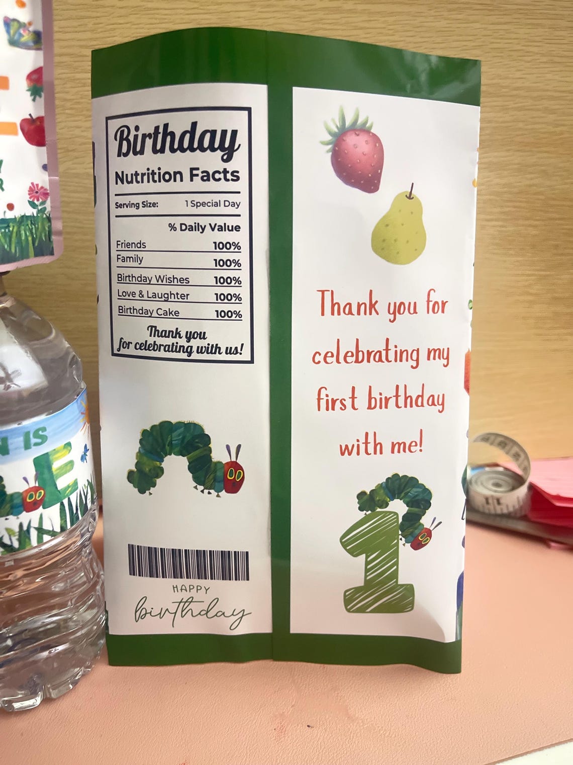 Very Hungry Caterpillar Bundle, BLANK Chip Bag, Favor Bag and Water ...