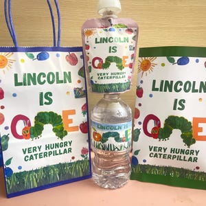 Very Hungry Caterpillar Bundle, BLANK Chip Bag, Favor Bag and Water ...