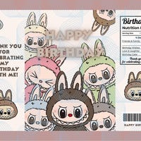Labubu Design Birthday Chip Bags Template - Etsy