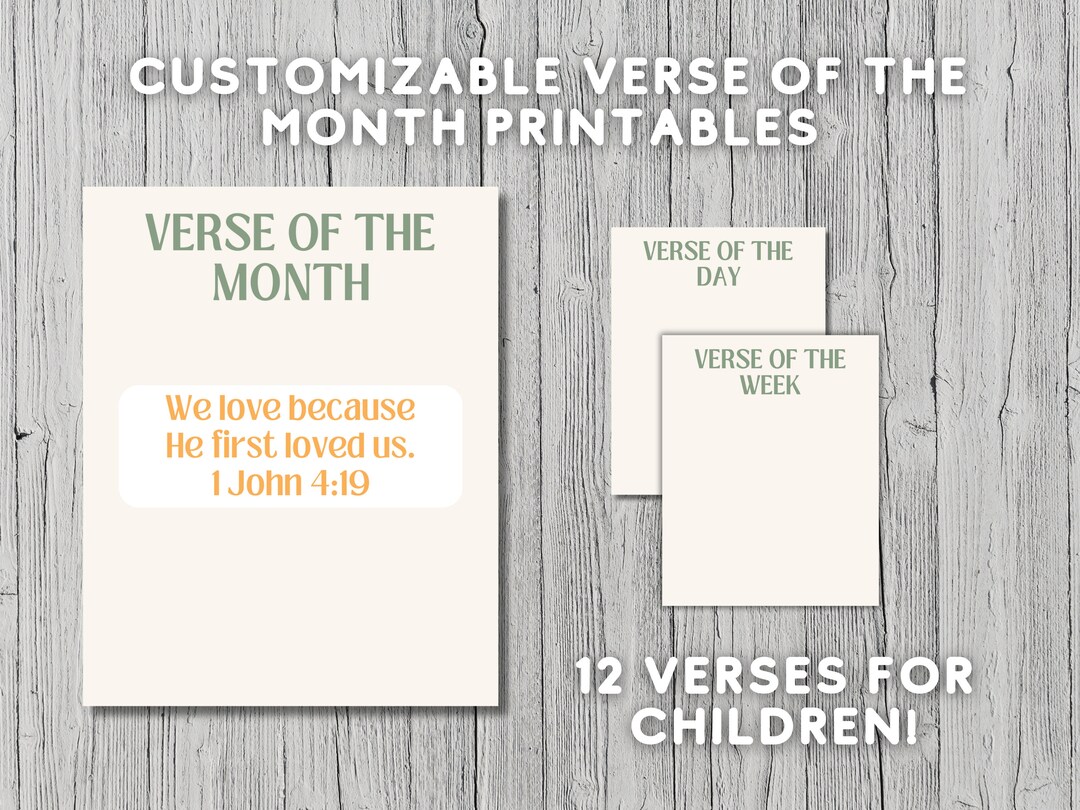 Verse of the Month Digital Download Morning Basket Homeschool Christian ...