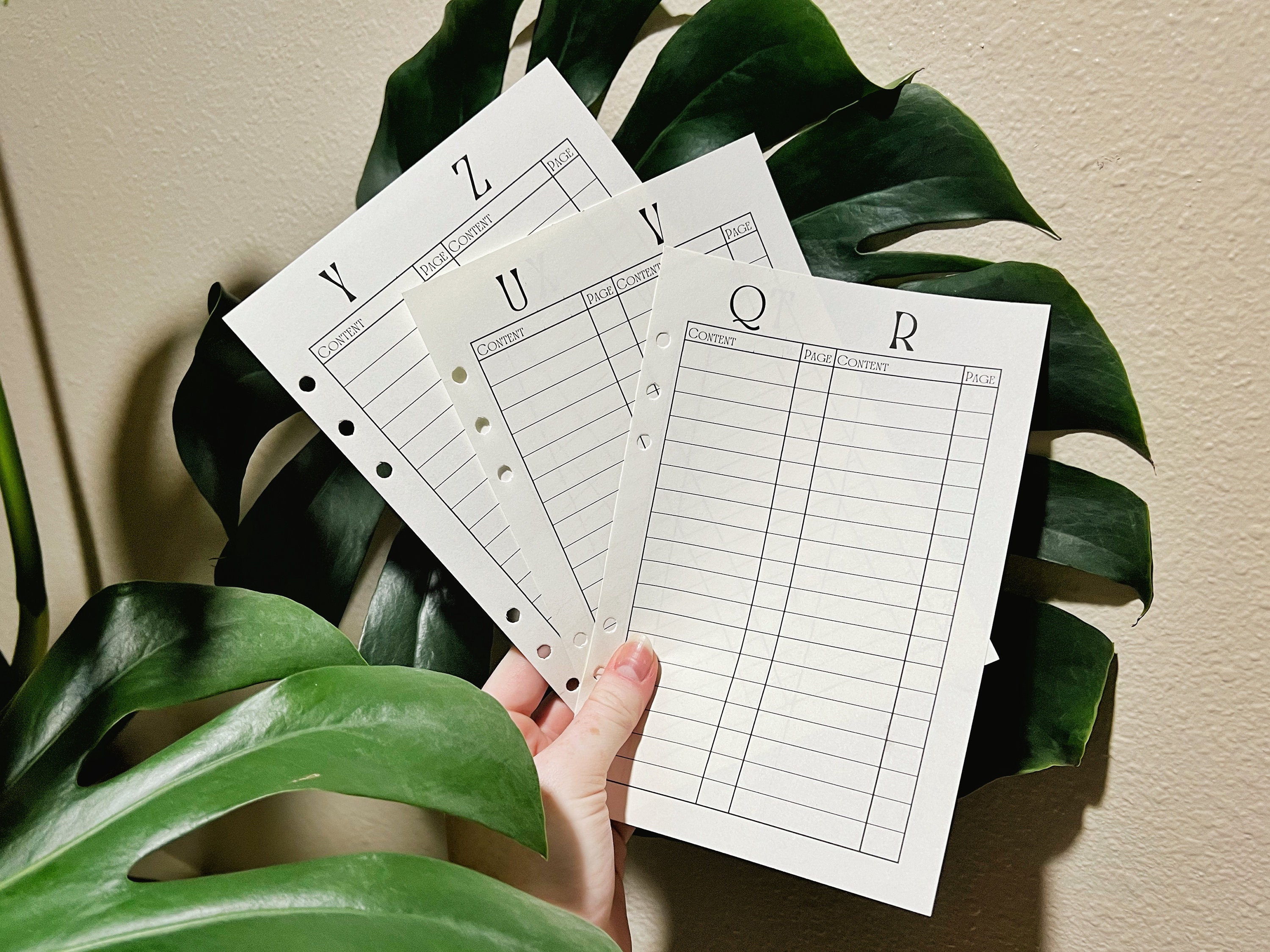 Customizable Index for A5 Journal Disc or Ring Binder Digital Download ...