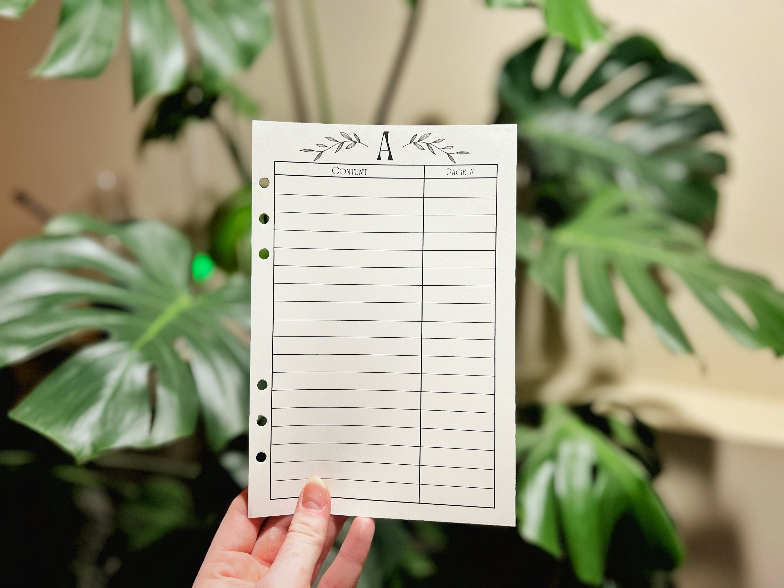 Customizable Index for A5 Journal Disc or Ring Binder Digital Download ...