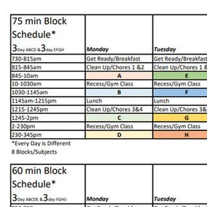 Block Schedule Homeschool 3 Types of Schedules to Make Your Day ...