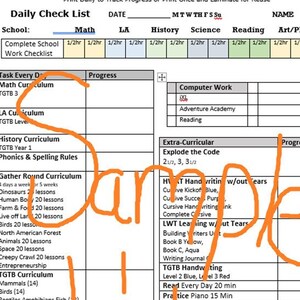 Daily Independent Student Task List for Homework Homeschool Older ...