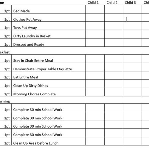 Daily Point System for Kids - Etsy