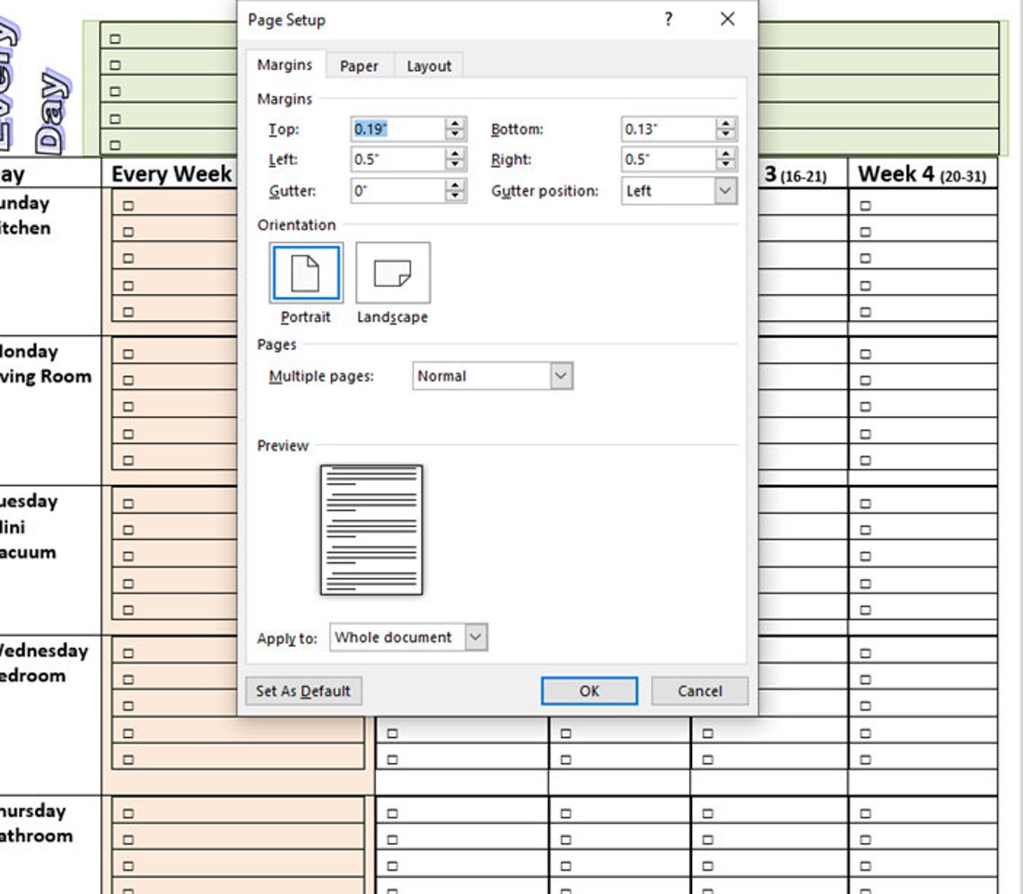 EDITABLE BLANK Word Doc Every Day Task Chore Check List for Home and ...