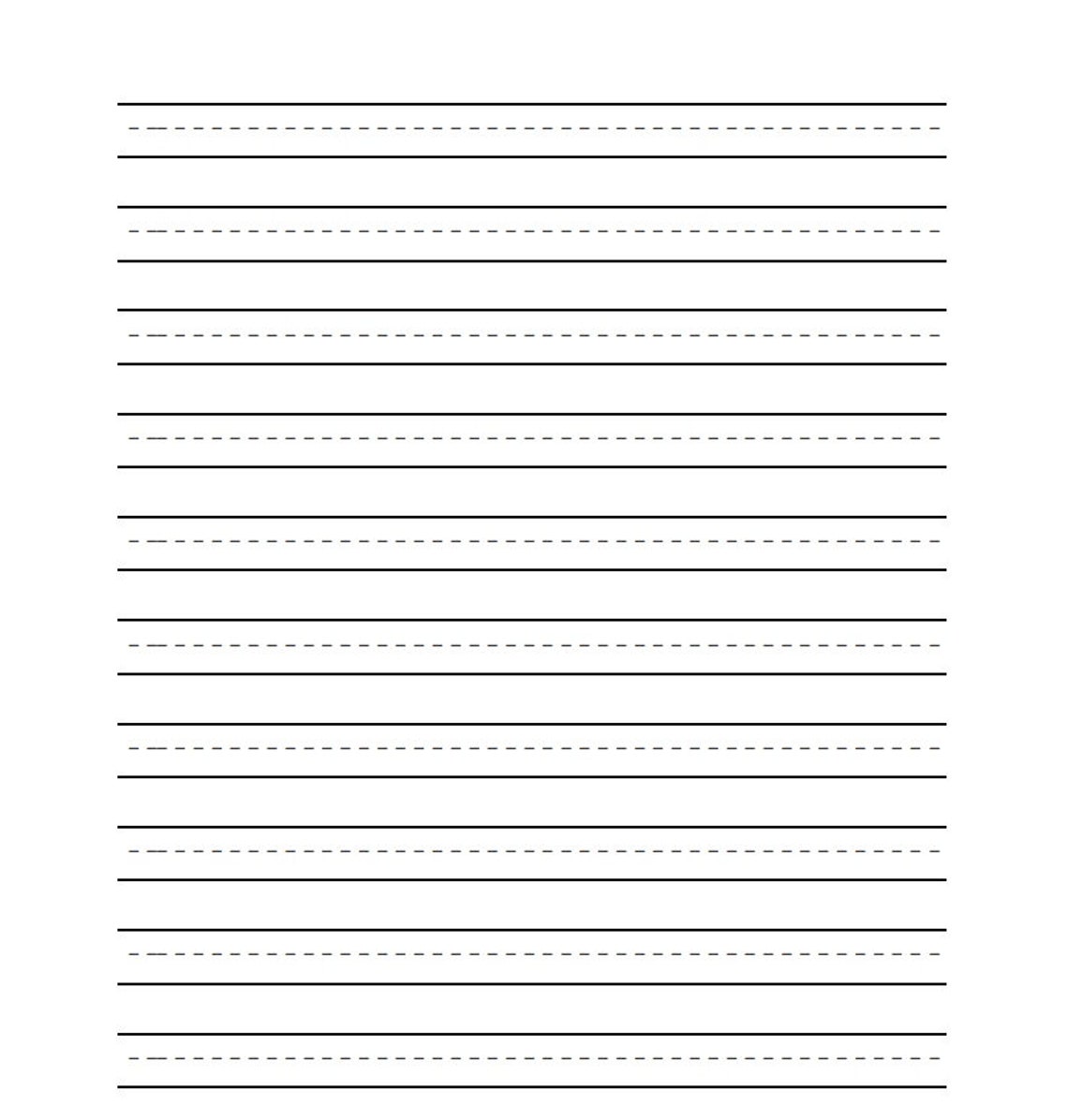 Practice Writing Paper Preschool Gradeschool Handwriting Penmanship ...