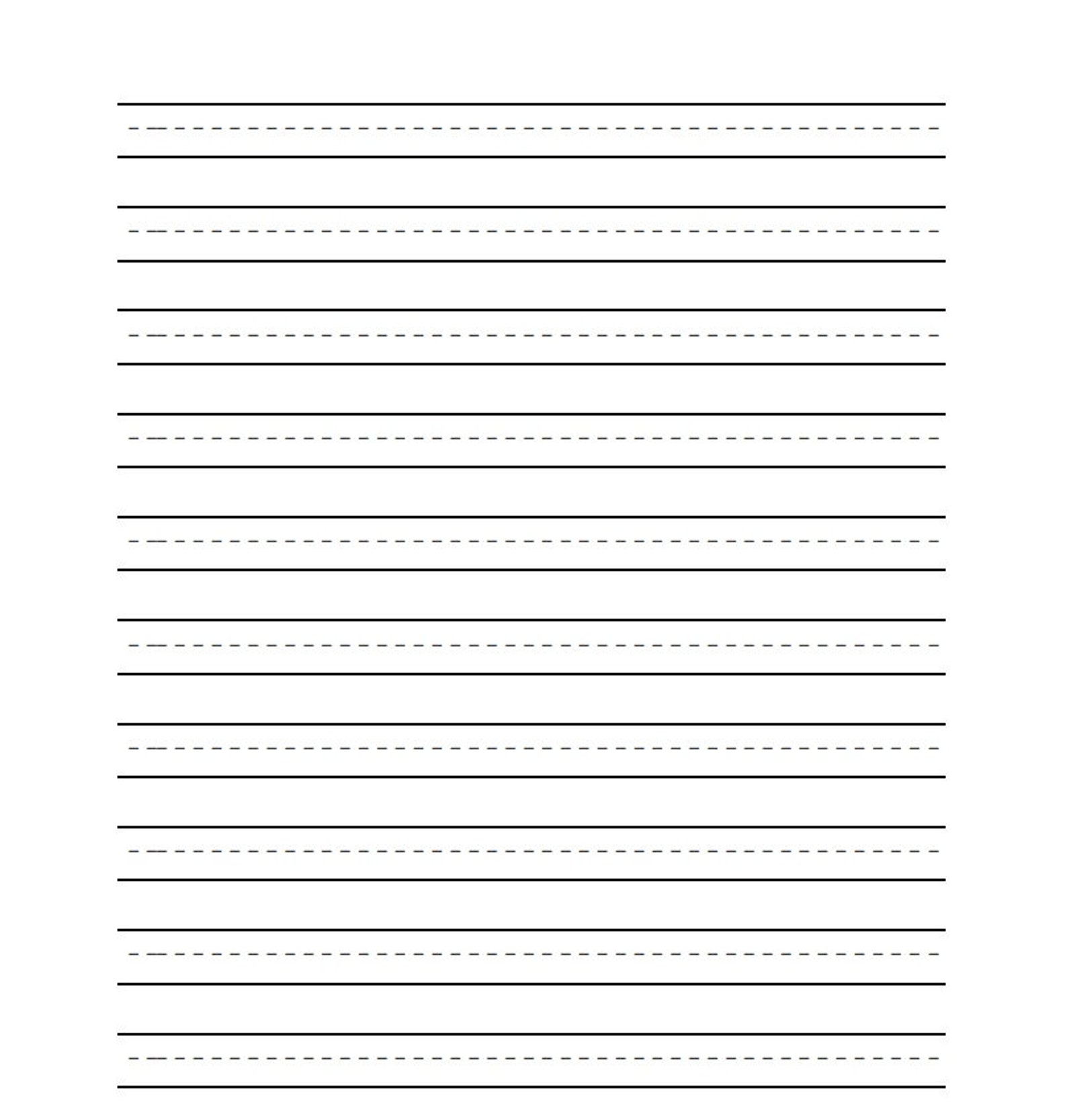 Practice Writing Paper Preschool Gradeschool Handwriting Penmanship ...