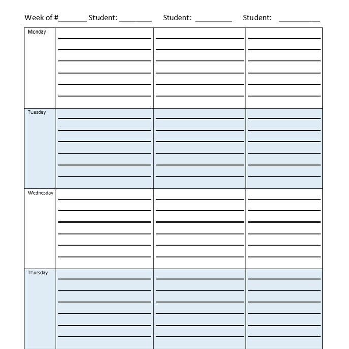 Homeschool Planner 3 KIDS on 1 PAGE! Weekly Fill-in PDF Fill in Digital ...