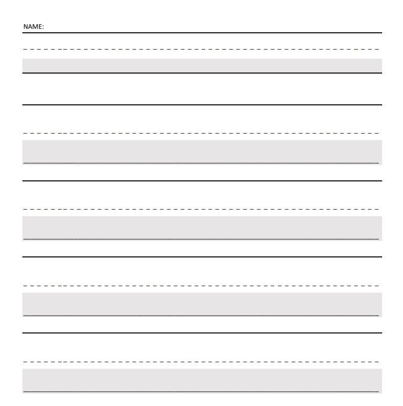 Lined Handwriting Paper 4 Different Kinds Microsoft PDF - Etsy