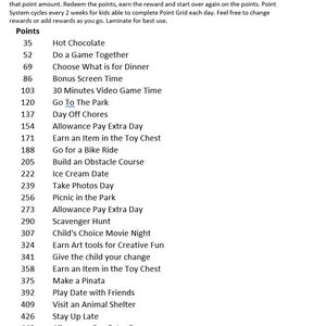 Daily Point System for Kids - Etsy